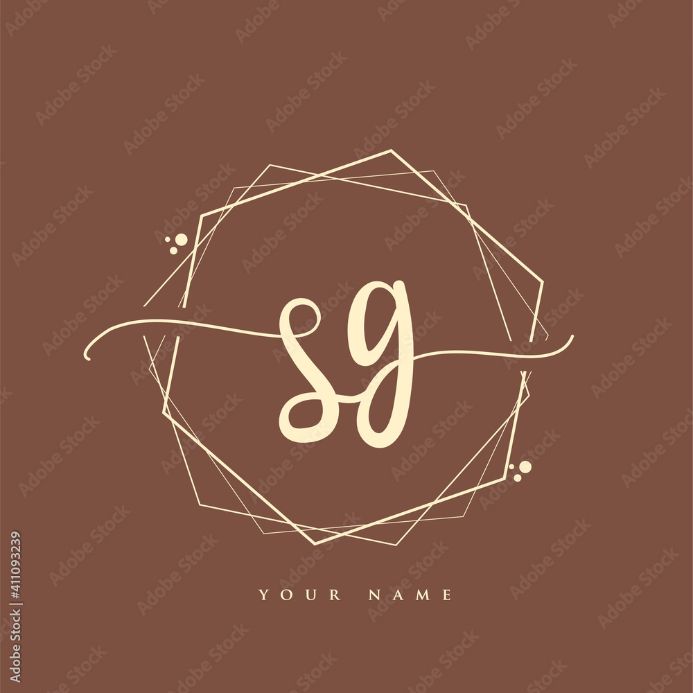 SG Initial handwriting logo. Hand lettering Initials logo branding ...