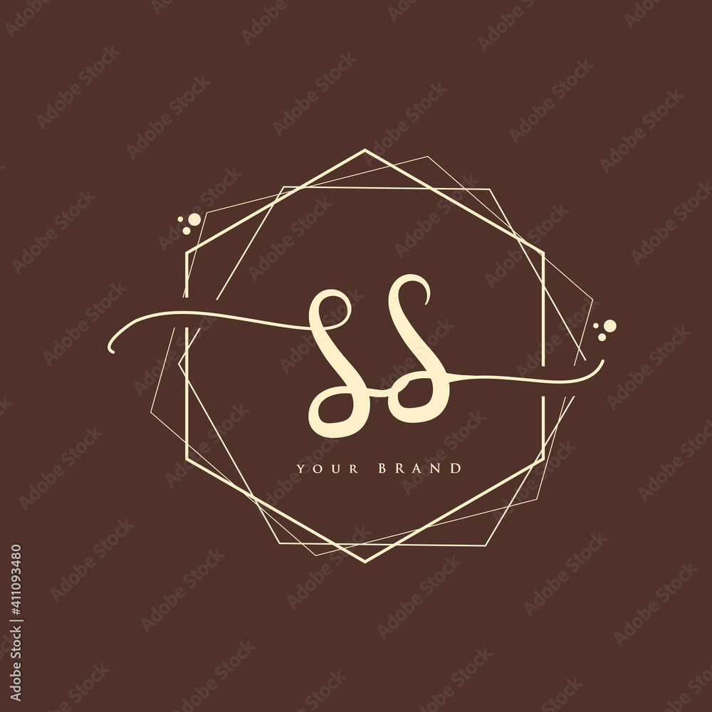 SS Initial handwriting logo. Hand lettering Initials logo branding ...