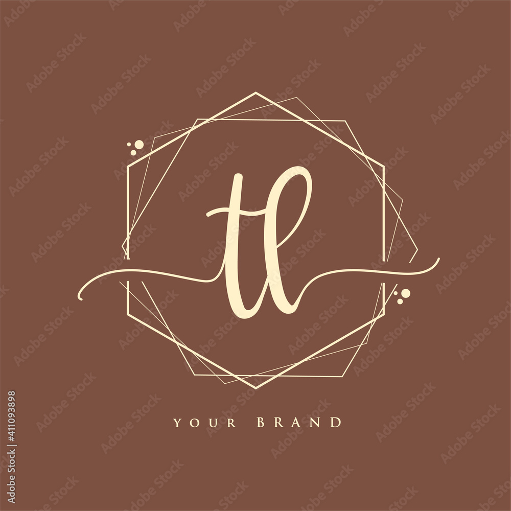 TL Initial handwriting logo. Hand lettering Initials logo branding ...
