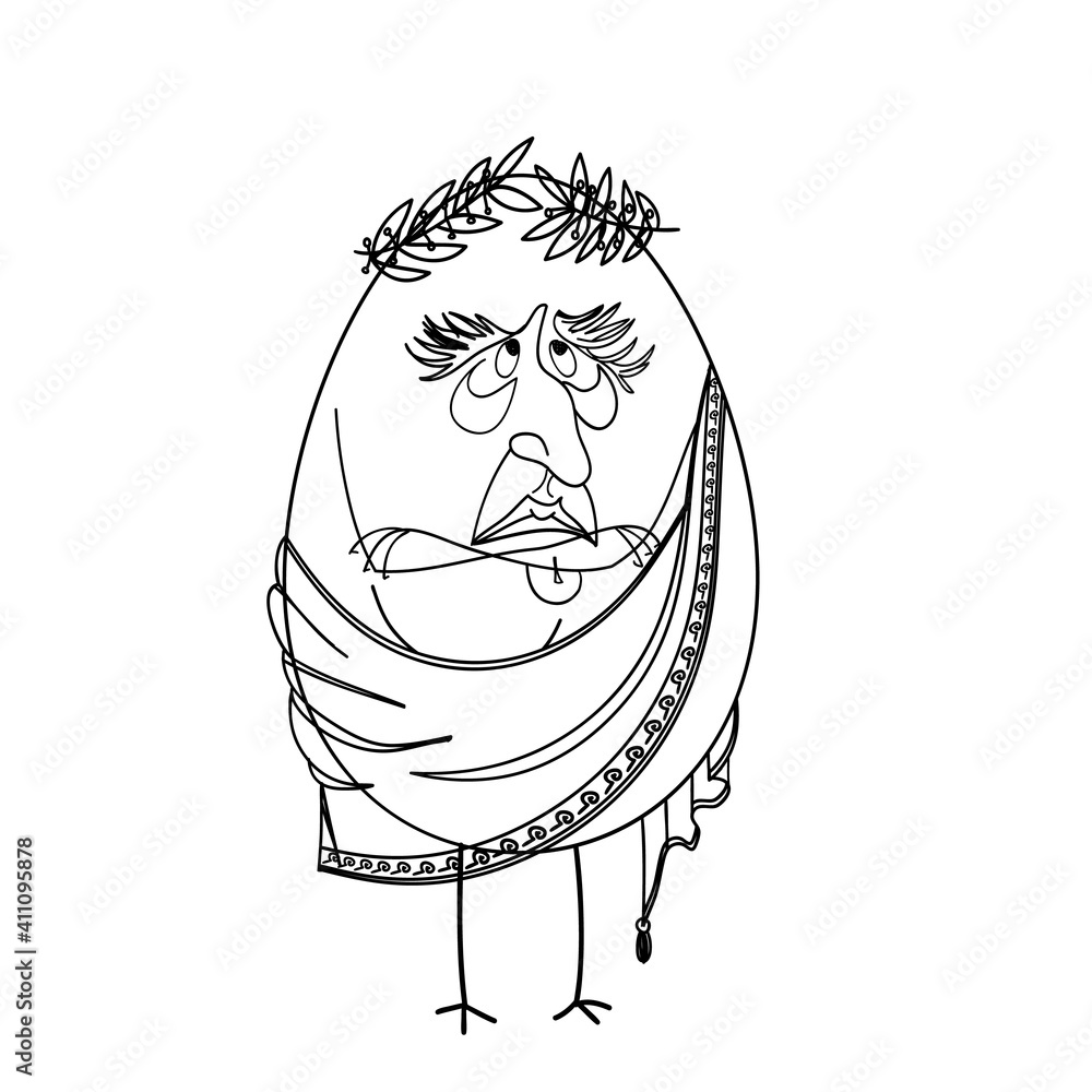 ancient Greek man Silhouette. illustration on white background ...