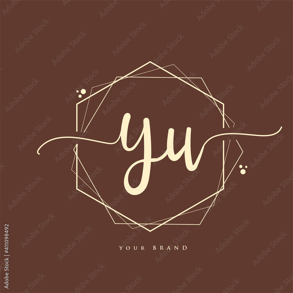 YU Initial handwriting logo. Hand lettering Initials logo branding ...