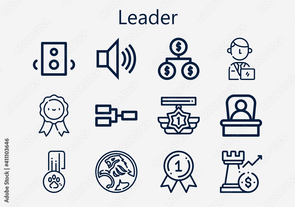 Premium set of leader [S] icons. Simple leader icon pack. Stroke vector ...