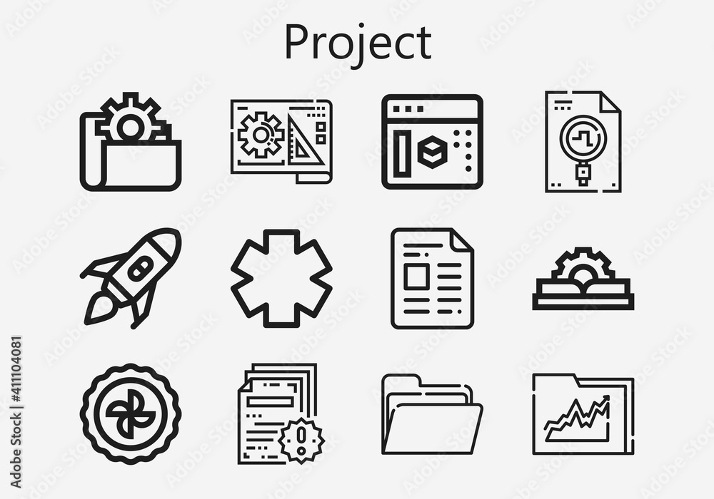 Premium set of project [S] icons. Simple project icon pack. Stroke ...