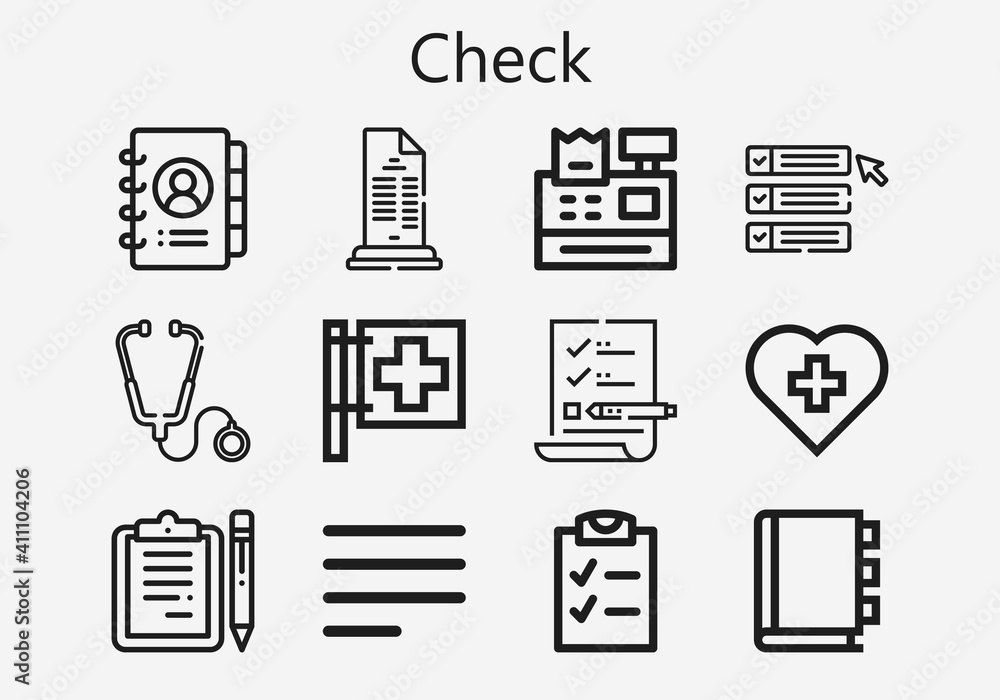 Premium set of check [S] icons. Simple check icon pack. Stroke vector ...