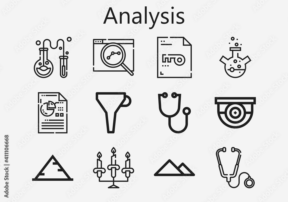 Premium set of analysis [S] icons. Simple analysis icon pack. Stroke ...