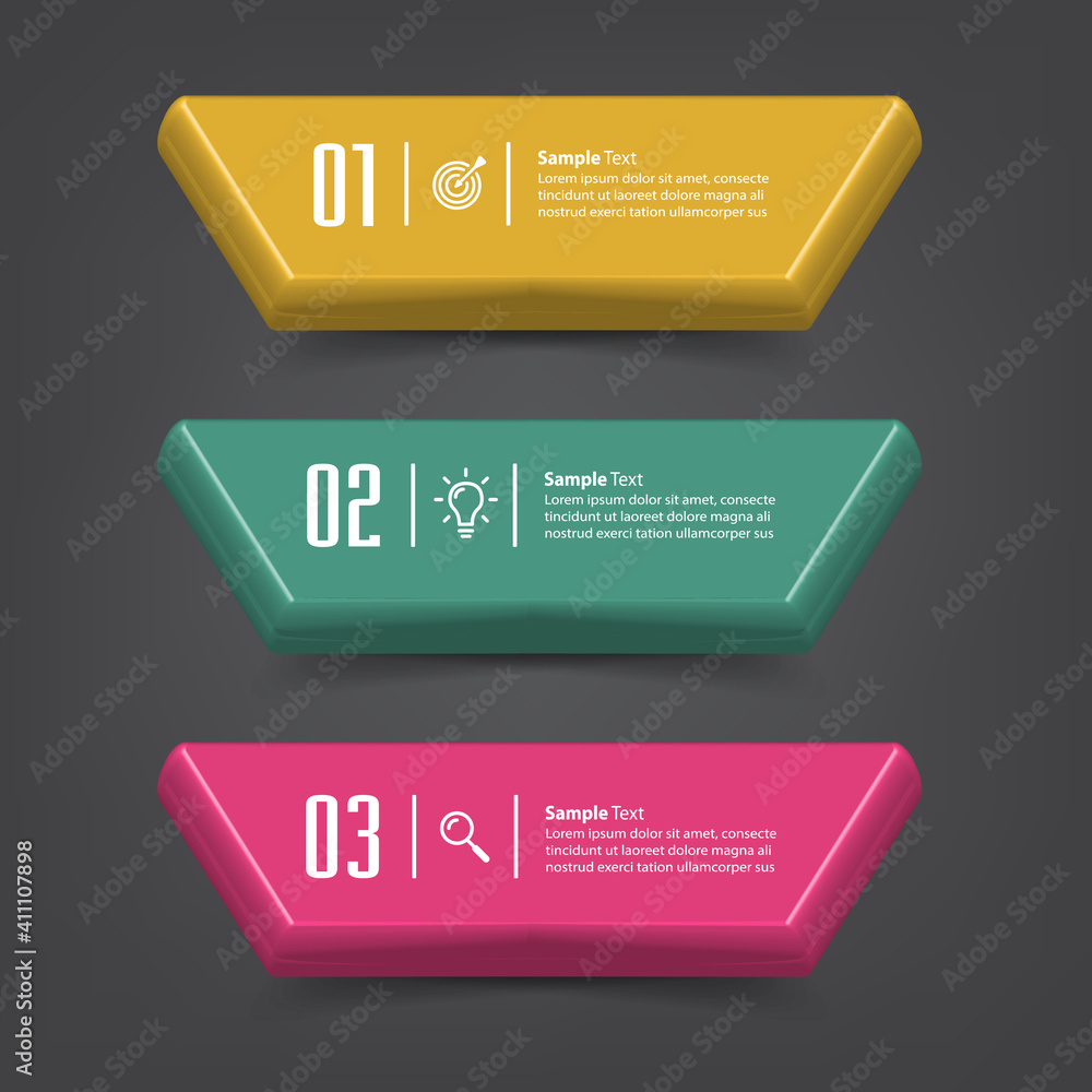 modern 3D text box template, banner Infographics Stock Vector | Adobe Stock