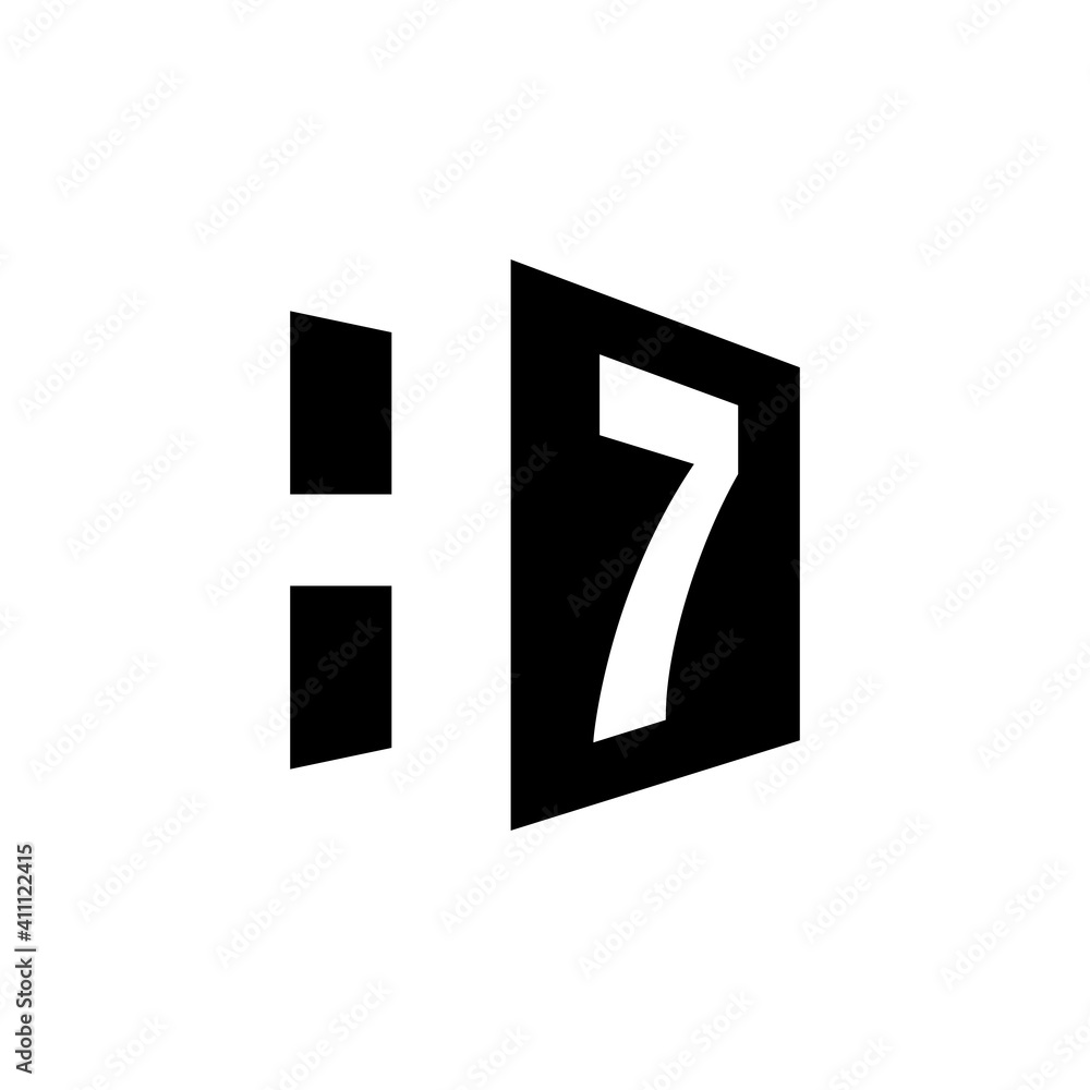 Abstract H7 seven Logo Vector Graphic Design with star symbol sign ...