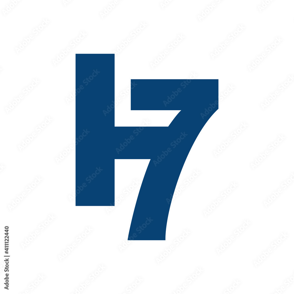 Abstract H7 seven Logo Vector Graphic Design with star symbol sign ...