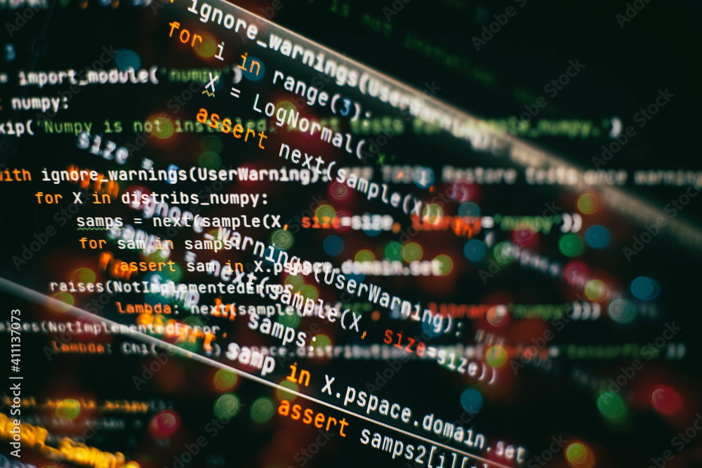 CSS, JavaScript and HTML usage. Monitor closeup of function source code ...