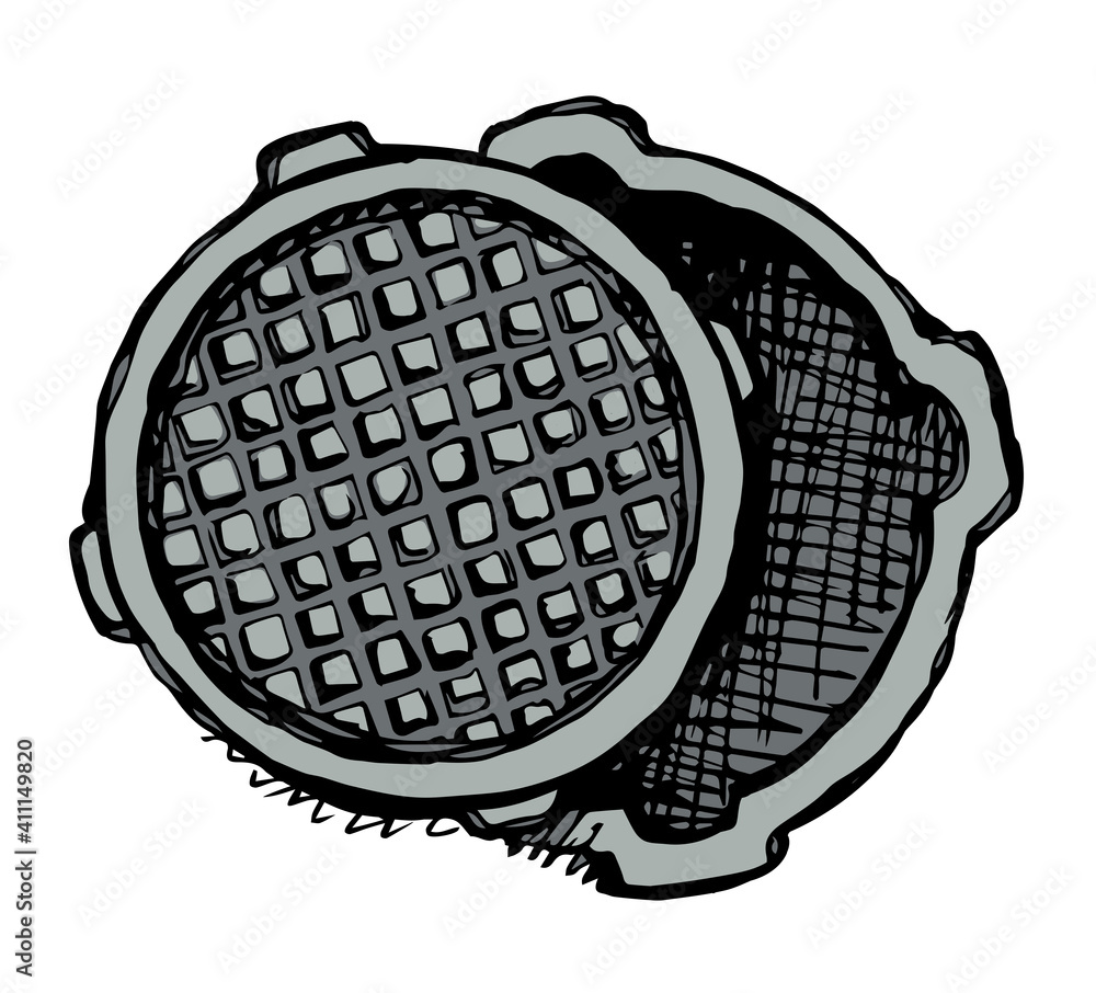 Round manhole cover. Vector drawing Stock Vector | Adobe Stock