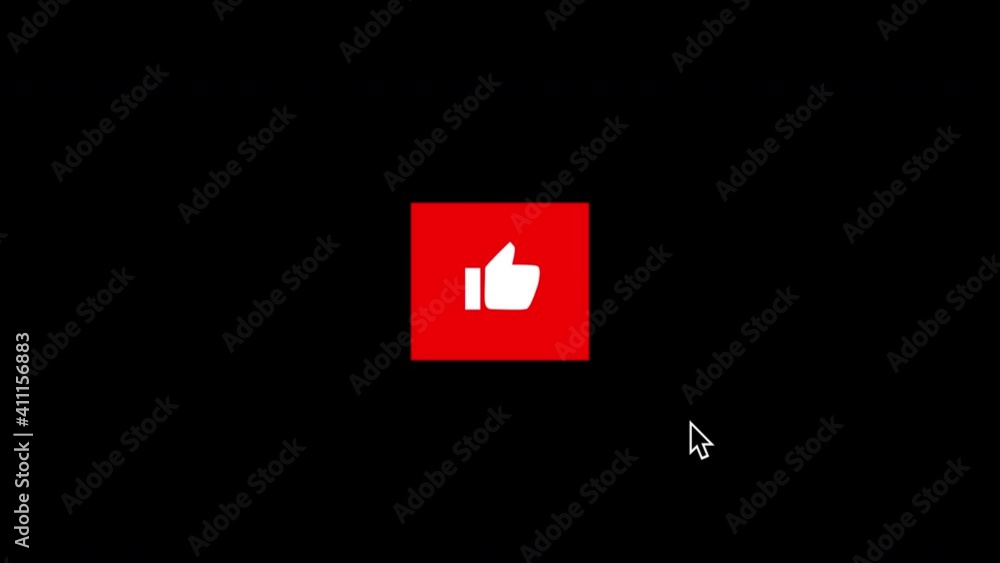 Animated Mouse cursor clicks on the square thumbs up icon . Thumb up ...