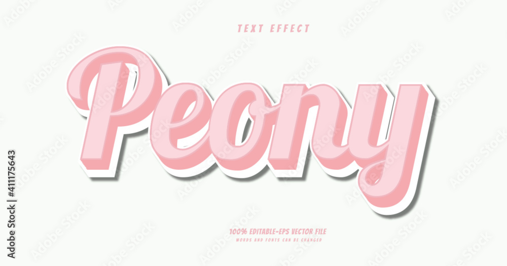 peony text effect design vector. text effect 100% editable-eps vector ...