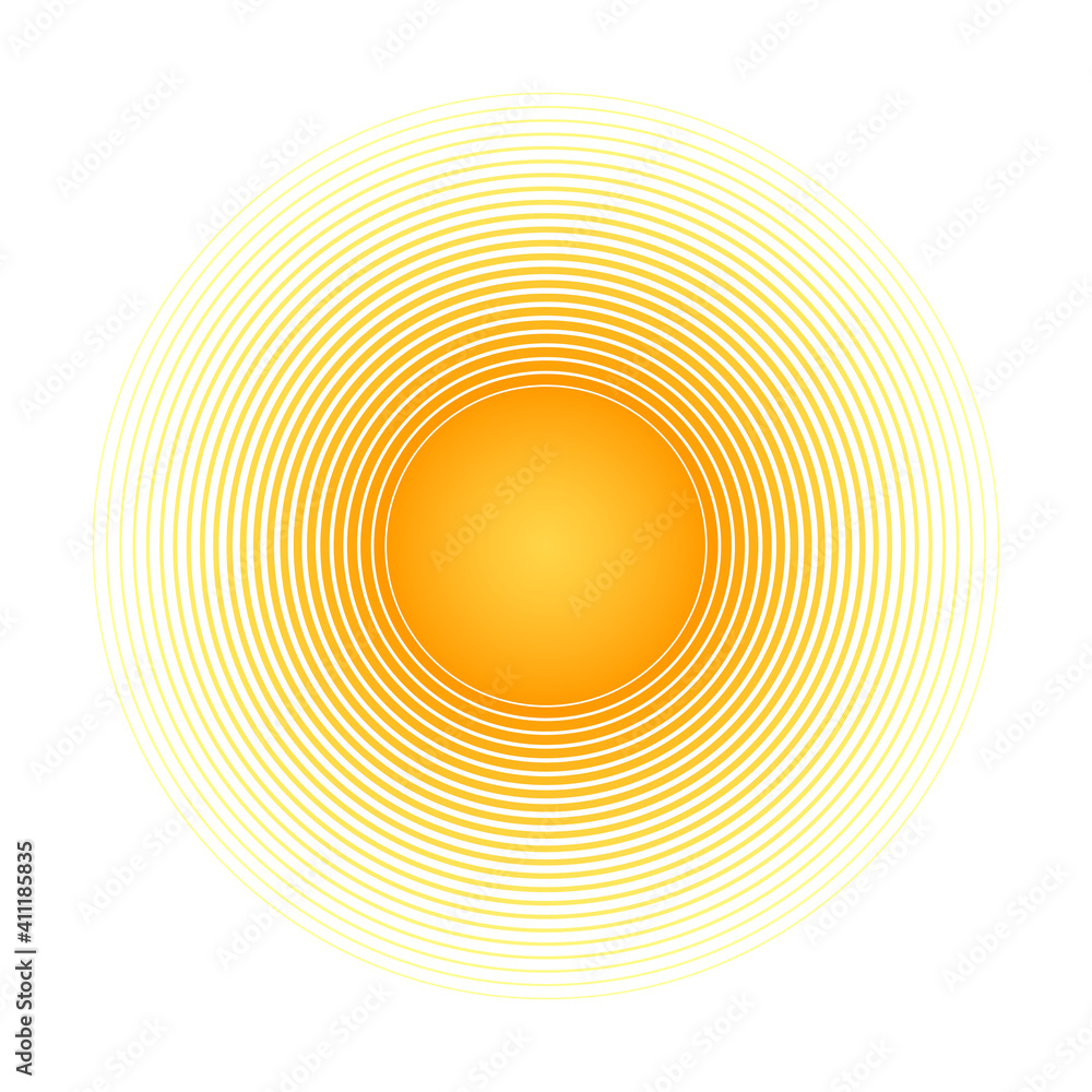 Solar radial pattern Orange abstract banner from lines Sun shape design ...