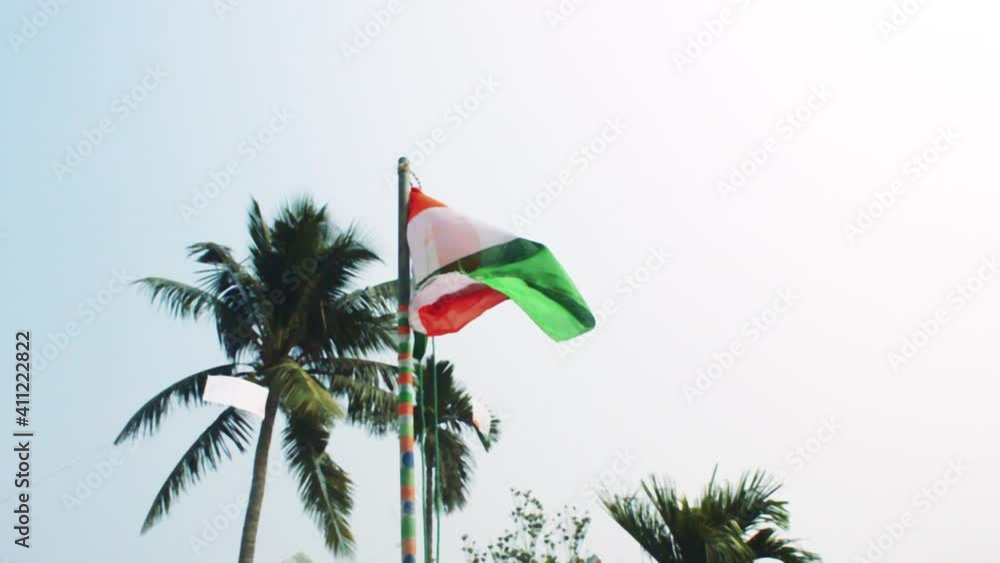 HD Video of waving Indian Flags floating in sky background. Indian Flag ...