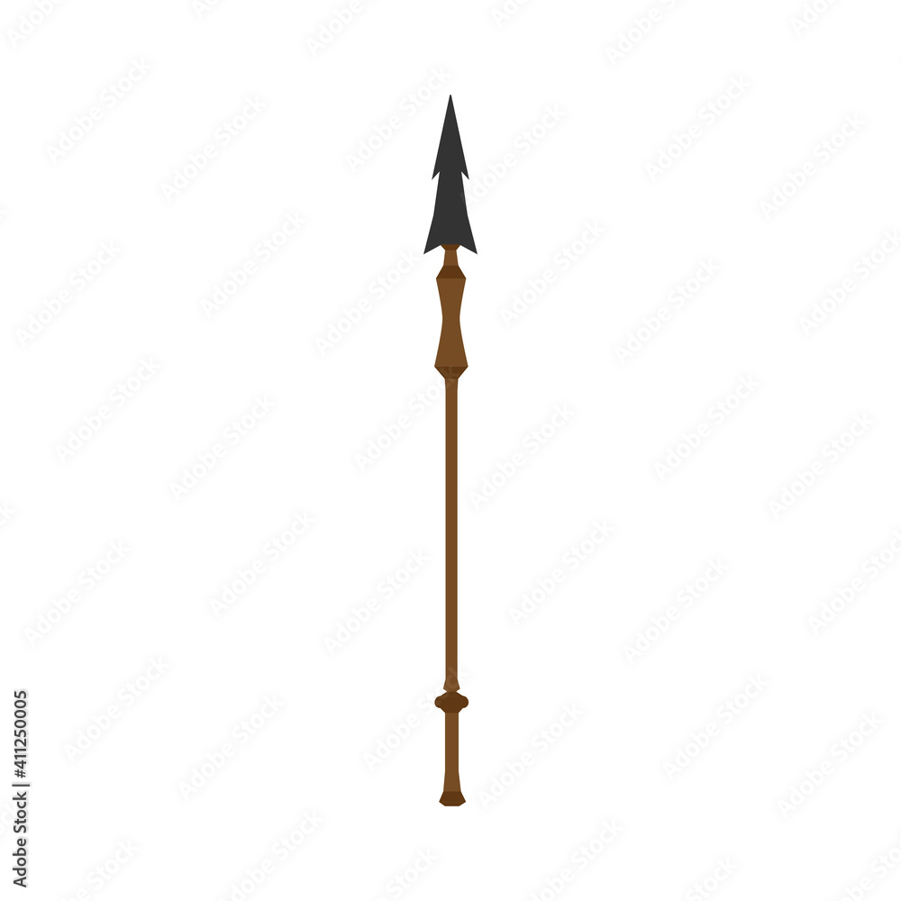 Vector wooden spear illustration ancient symbol weapon. History wooden ...
