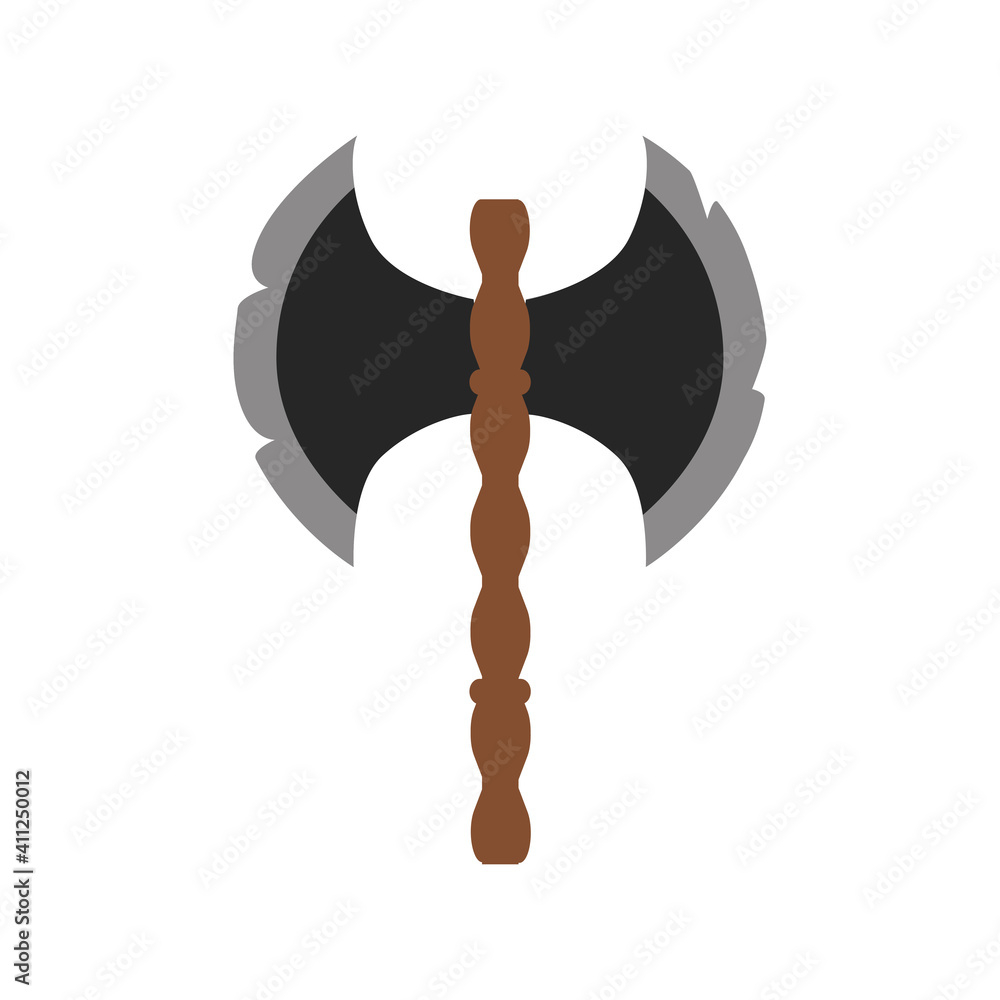 Viking axe weapon warrior vector illustration. Battle war nordic viking ...