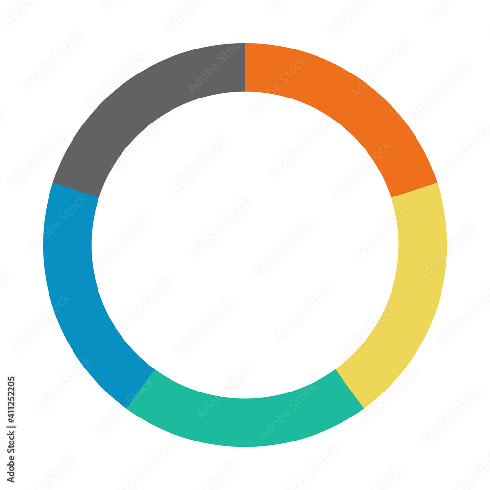 Infographic pie chart. Cycle presentation diagram 5 section. Vector ...