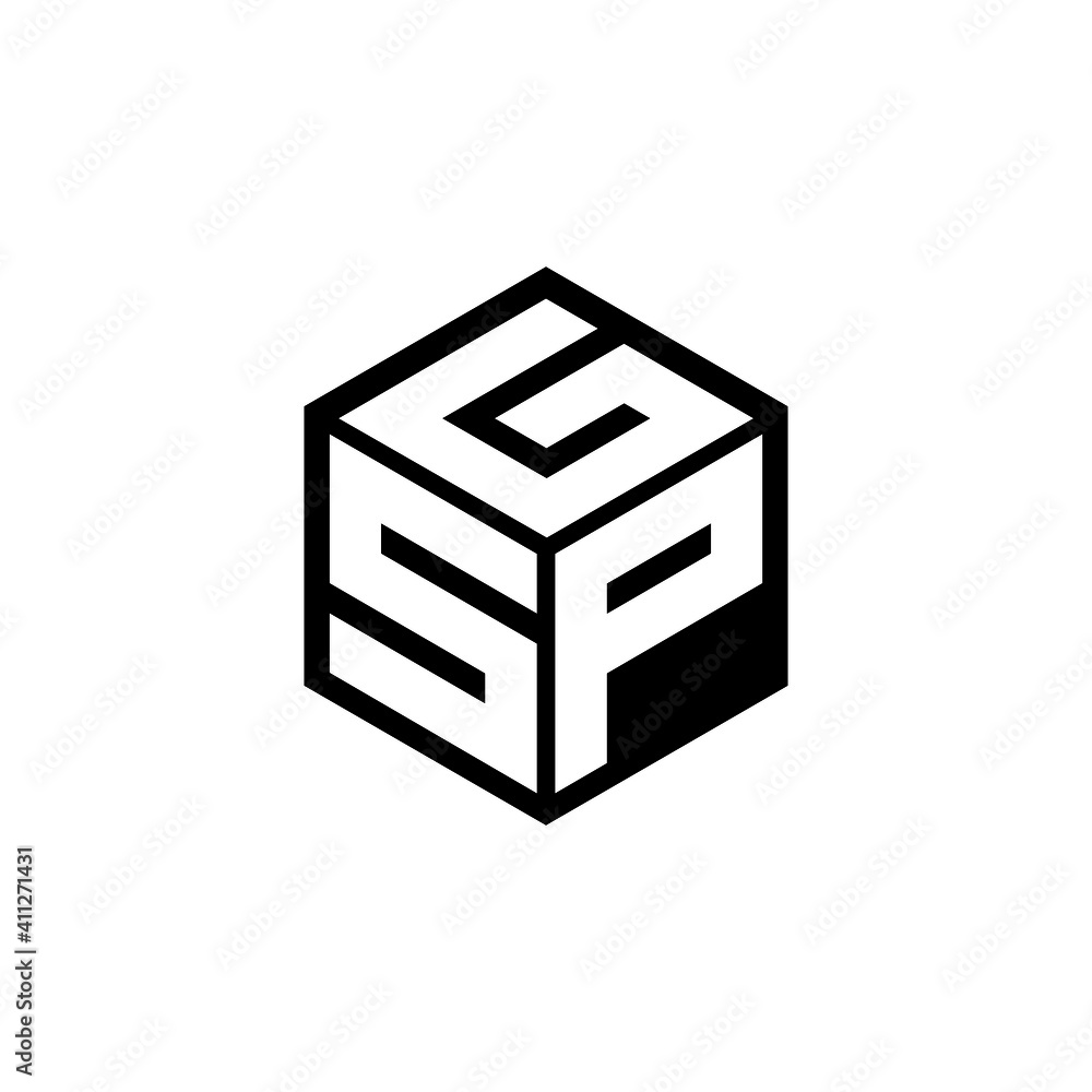 SPG letter logo design with white background in illustrator, cube logo ...
