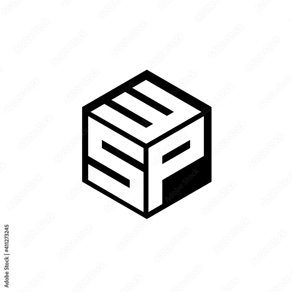 SPW letter logo design with white background in illustrator, cube logo ...
