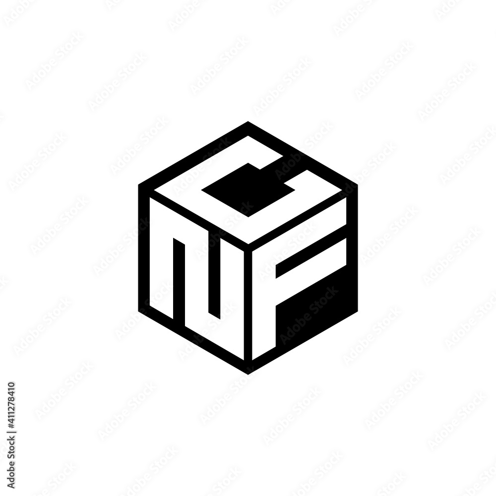 NFC letter logo design with white background in illustrator, cube logo ...