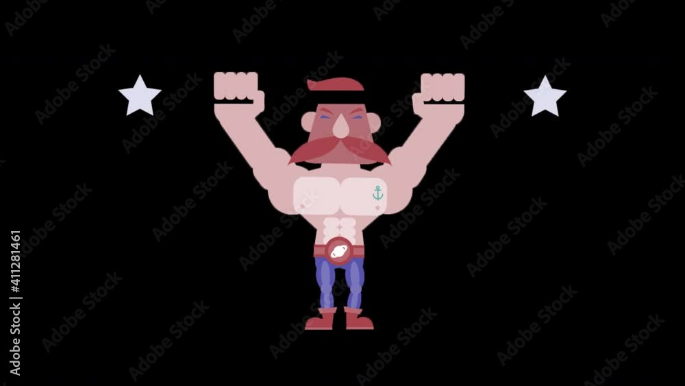 Tough Heavy Strongman character lifting heavy weights gets red. Man ...