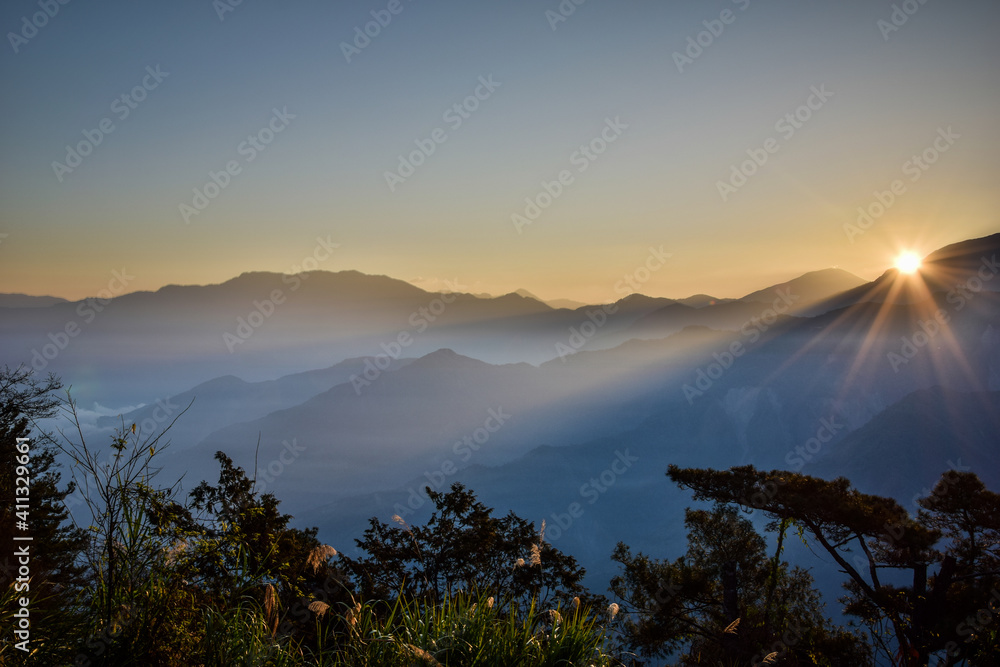 Alishan Mountains in the central-southern region of Taiwan Stock Photo ...