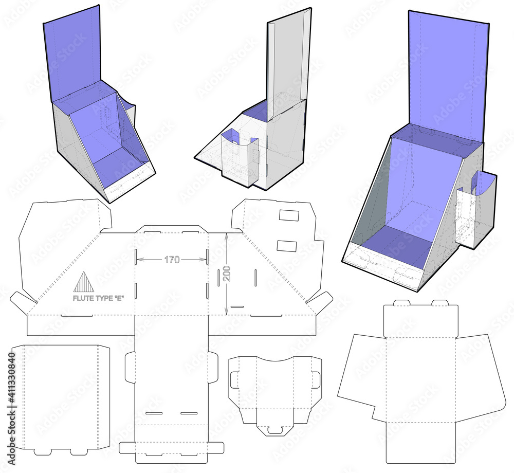 Counter display stand and Die-cut Pattern. The .eps file is full scale ...