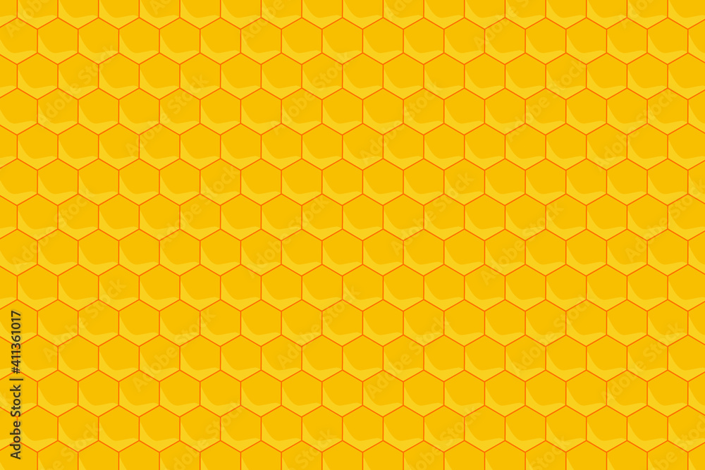 Abstract yellow honeycomb pattern background Stock Vector | Adobe Stock