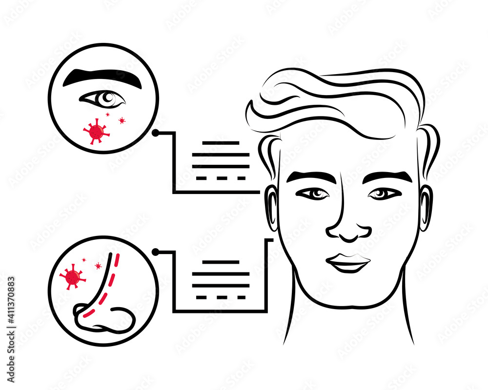 Health chart infographic showing symptoms on male patient Stock Vector ...