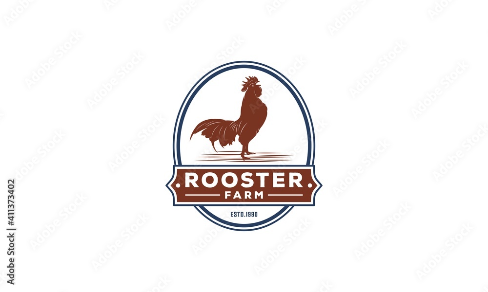 rooster chicken logo design on white background Stock Vector | Adobe Stock