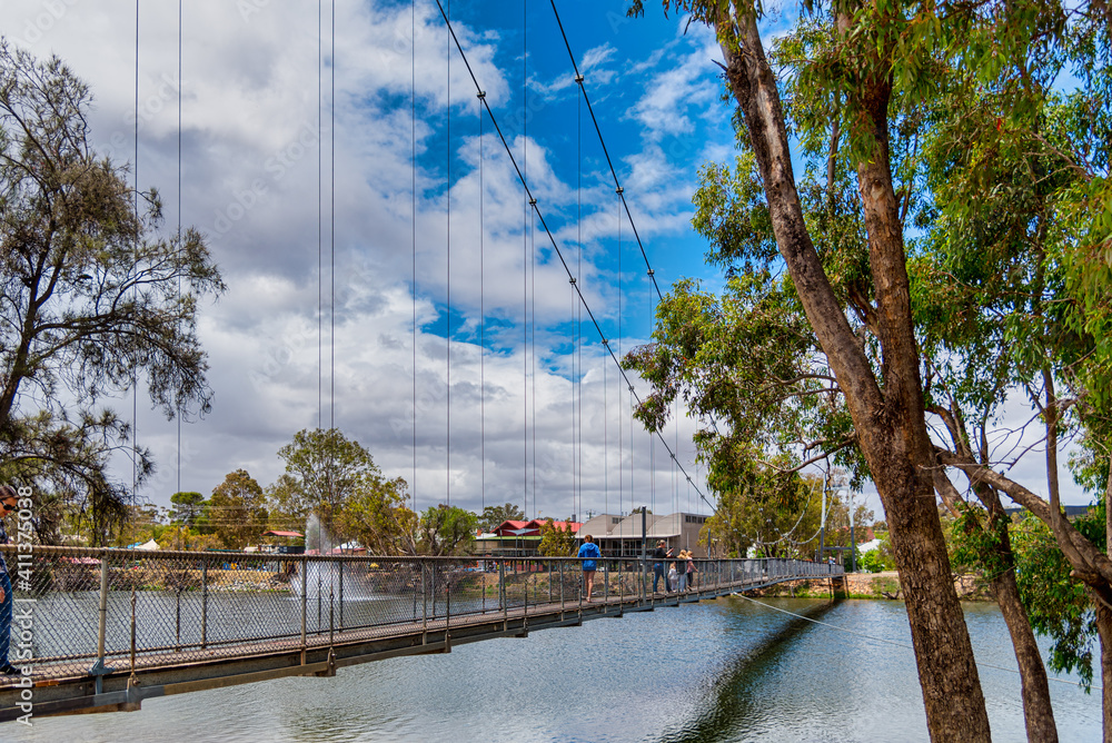 Stretching across the Avon River in Northam, the Suspension Bridge is ...