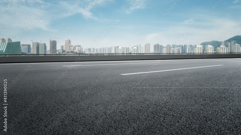 Urban road ground and modern architectural landscape Stock Photo ...
