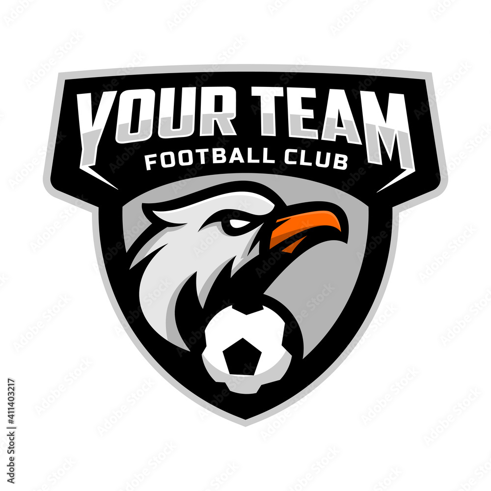 eagle mascot for a football team logo. school, college or league ...