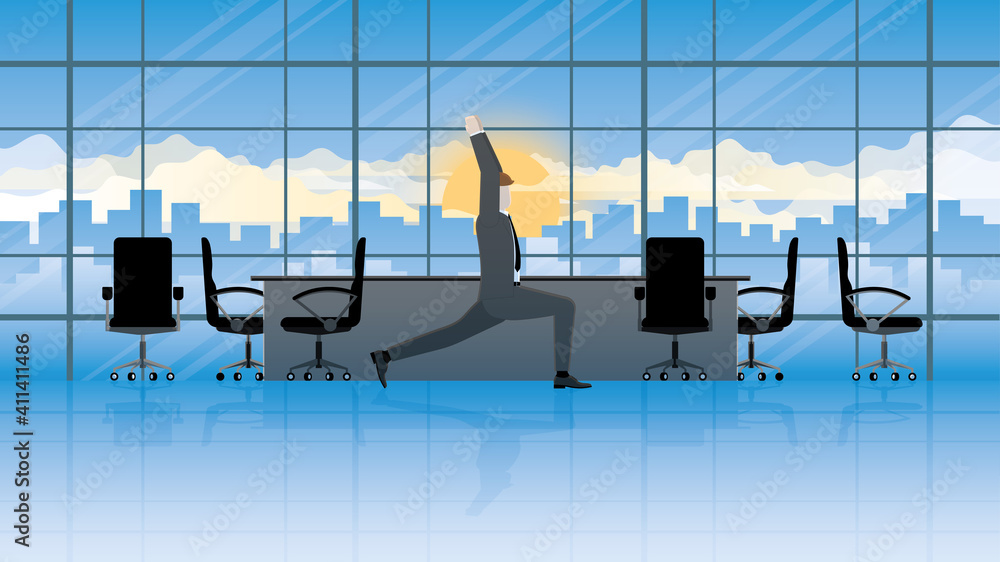 Vecteur Stock Businessman relieve stress in office conference room ...