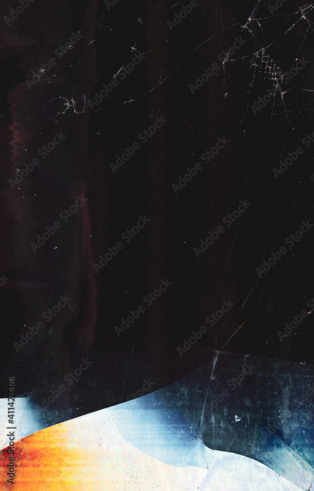 Shattered overlay. Dust scratches texture. Dark distressed dirty phone ...
