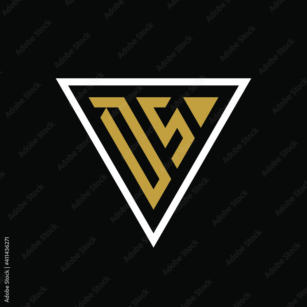 Initial letter DS triangle logo design Stock Vector | Adobe Stock