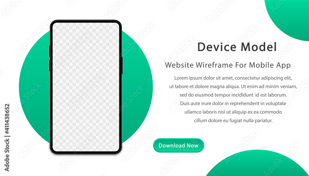 Smartphone blank screen, phone mockup. Cellphone frame with blank ...