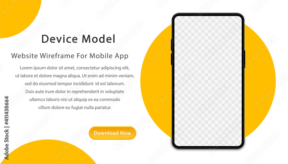 Smartphone blank screen, phone mockup. Cellphone frame with blank ...