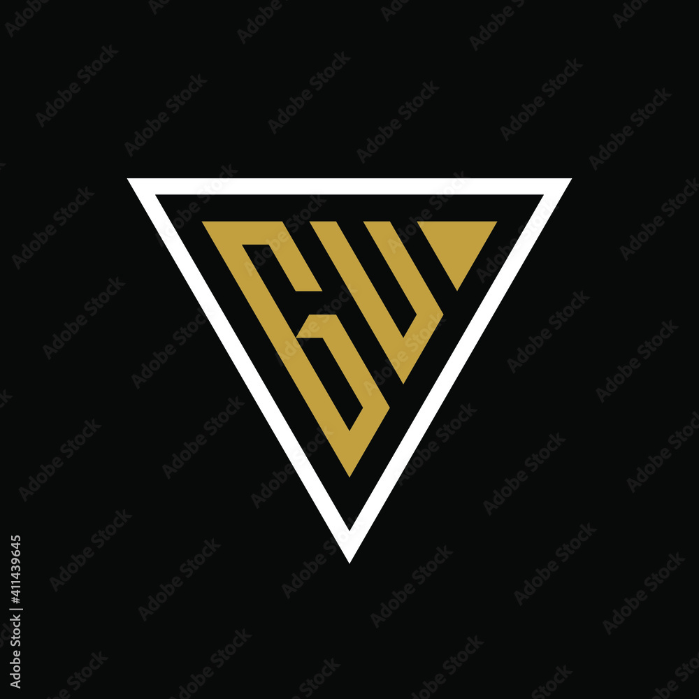 Initial letter GV triangle logo design Stock Vector | Adobe Stock