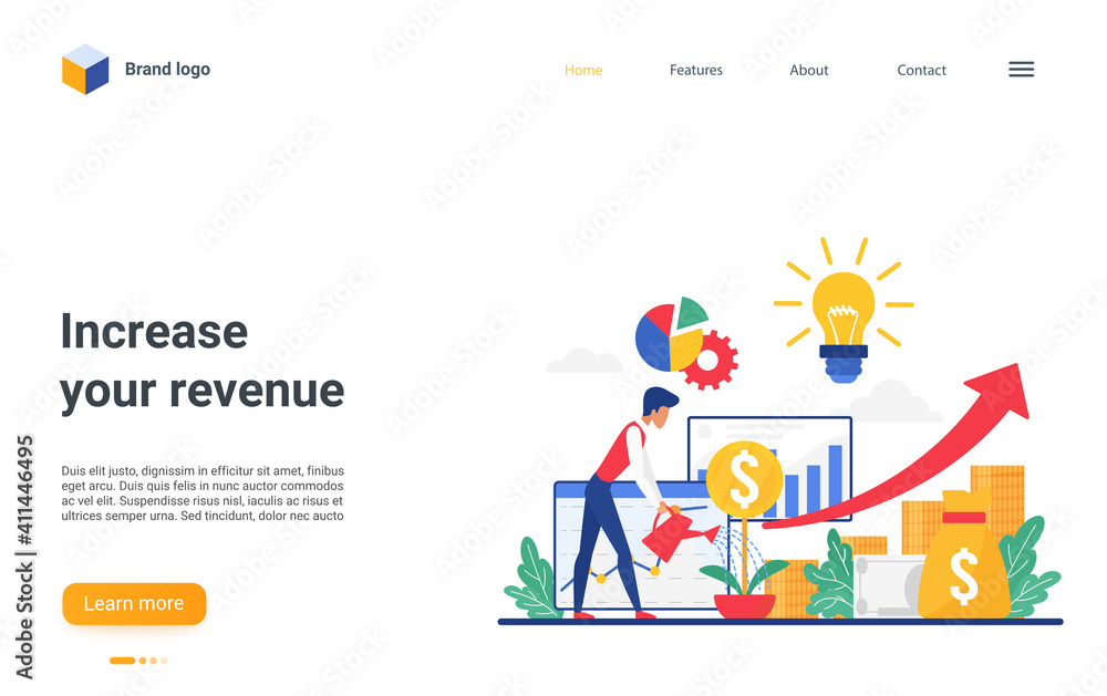 Increase revenue concept vector illustration. Cartoon investor ...