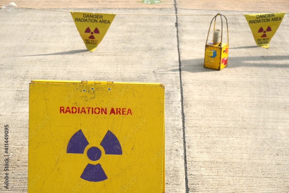 Warning signs for radiography testing work to identify the extent of ...