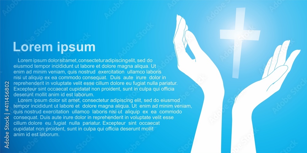 Freedom and spirituality concept. Human hands open palm up worship ...