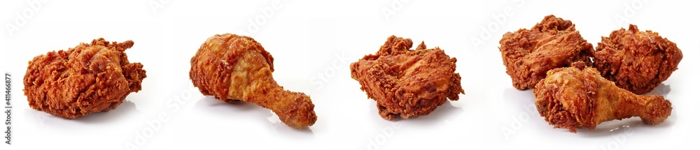 Breaded chicken isolated on white background Stock Photo | Adobe Stock