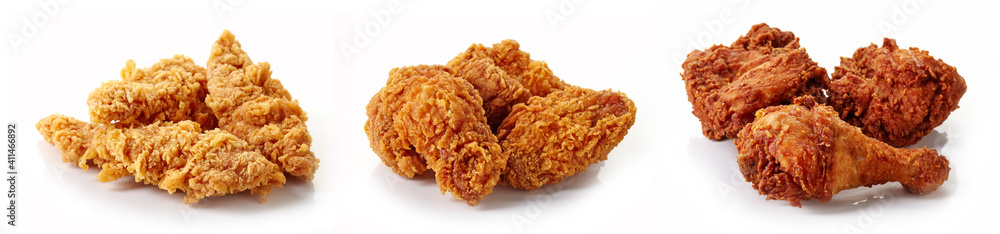 Breaded chicken isolated on white background Stock Photo | Adobe Stock