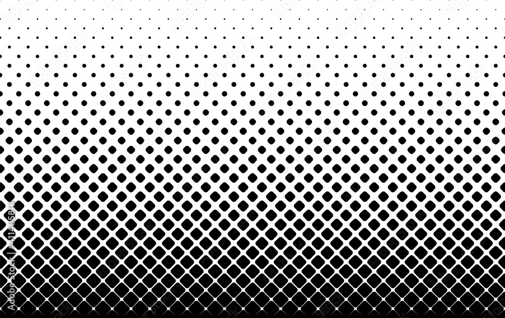 Seamless halftone vector background. Filled with black squeares with ...