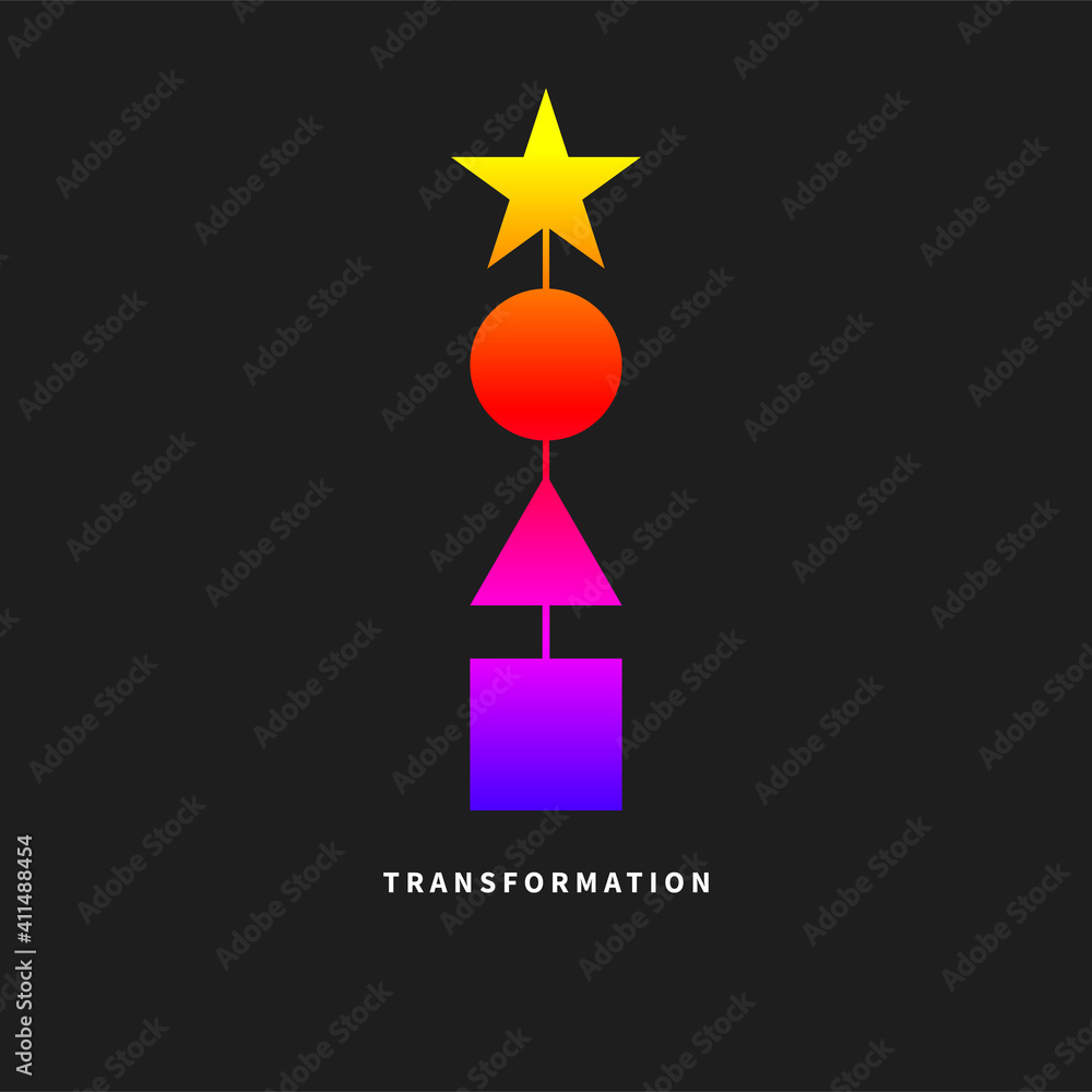 Icon transformation. Transition of geometric shapes Stock Vector ...