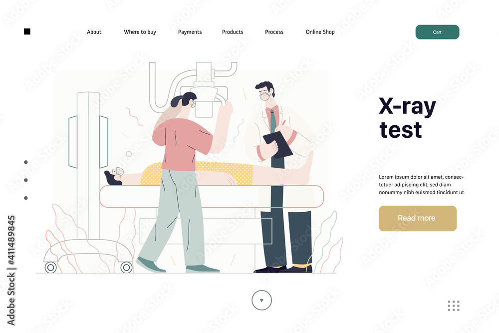 Medical tests template - x-ray test - modern flat vector concept ...