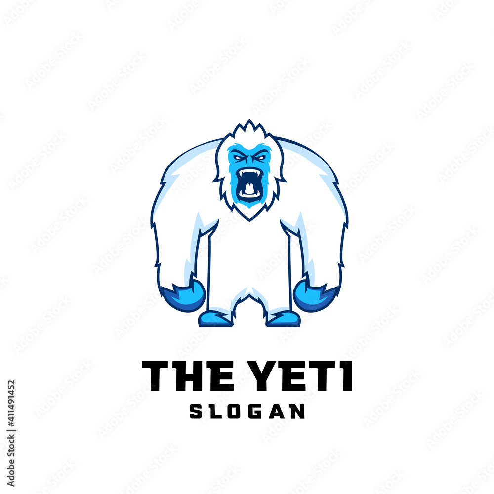 the yeti bigfoot iceman logo vector icon illustration suitable for ...
