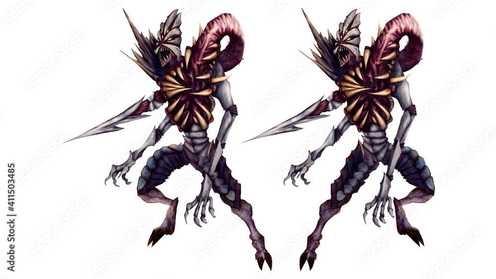 character concept. the monster is in a dangerous position. he has a ...