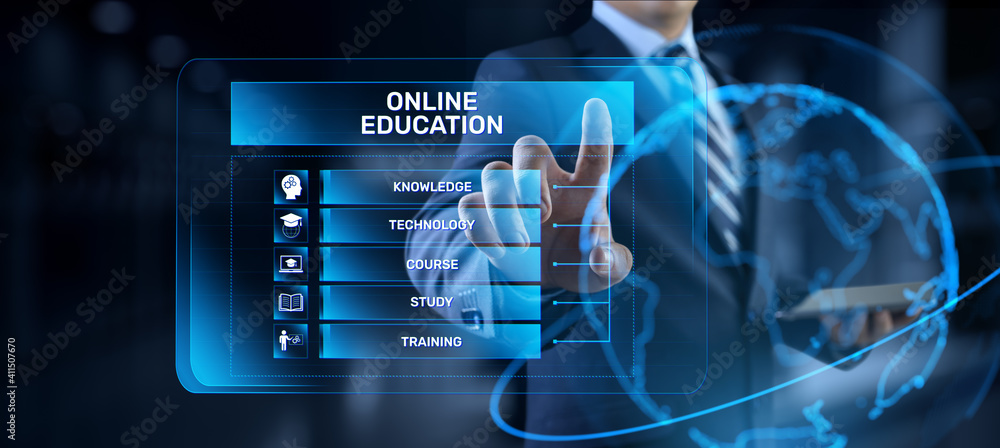 Online education internet learning e-learning concept on digital ...